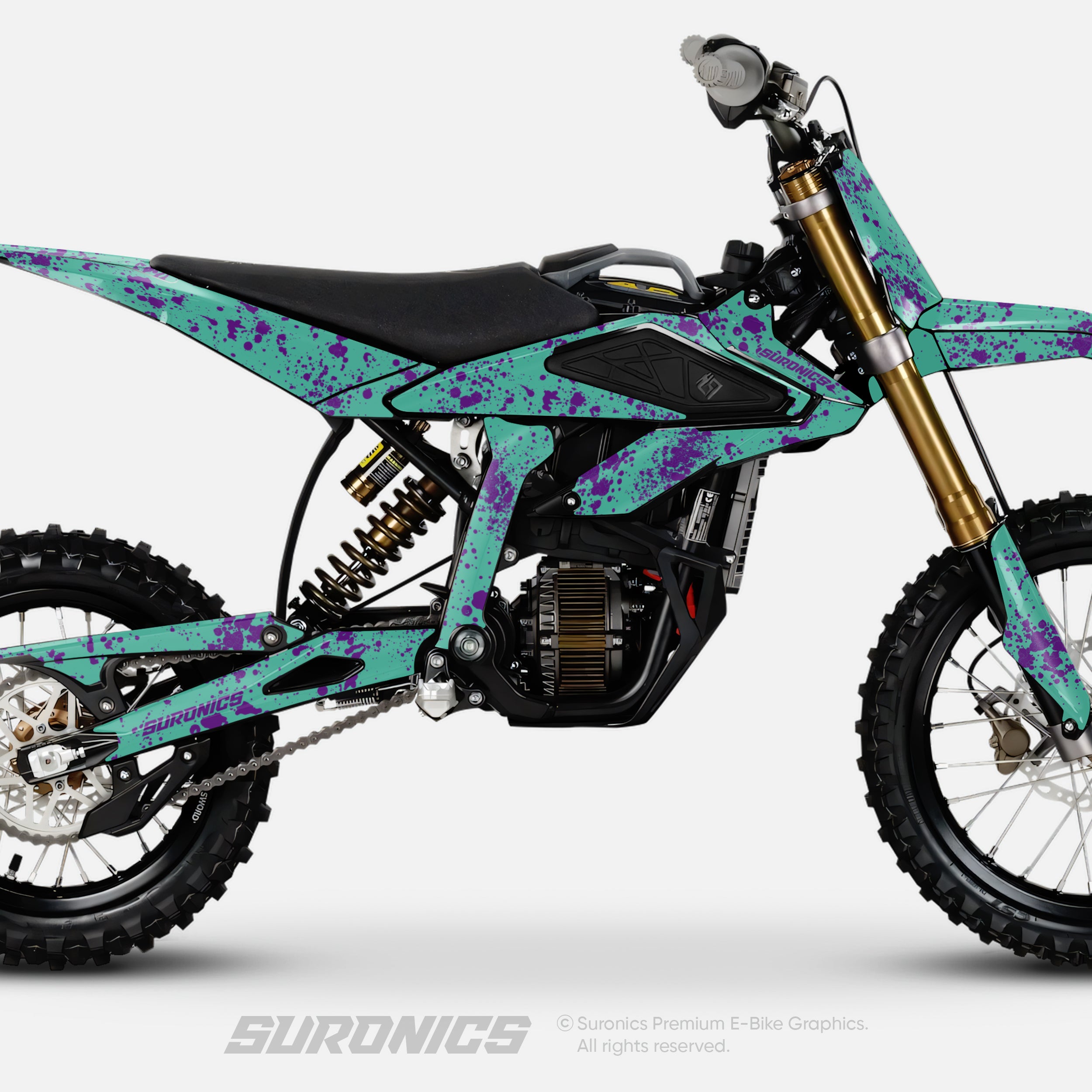 SPLATTER MINT PURPLE Surron Hyper Bee Graphics kit – Suronics