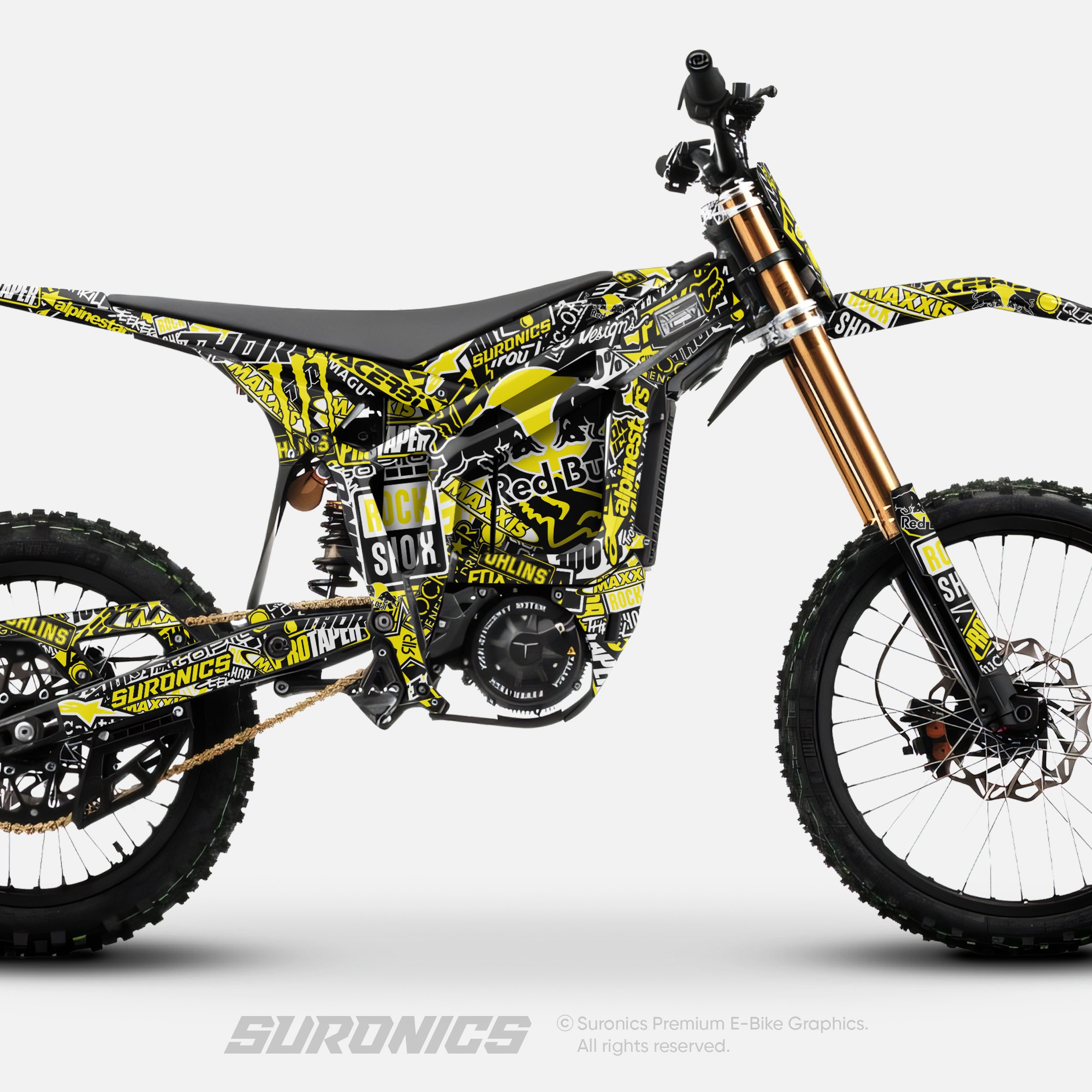 STICKY BLACK YELLOW Talaria Komodo Graphics kit – Suronics