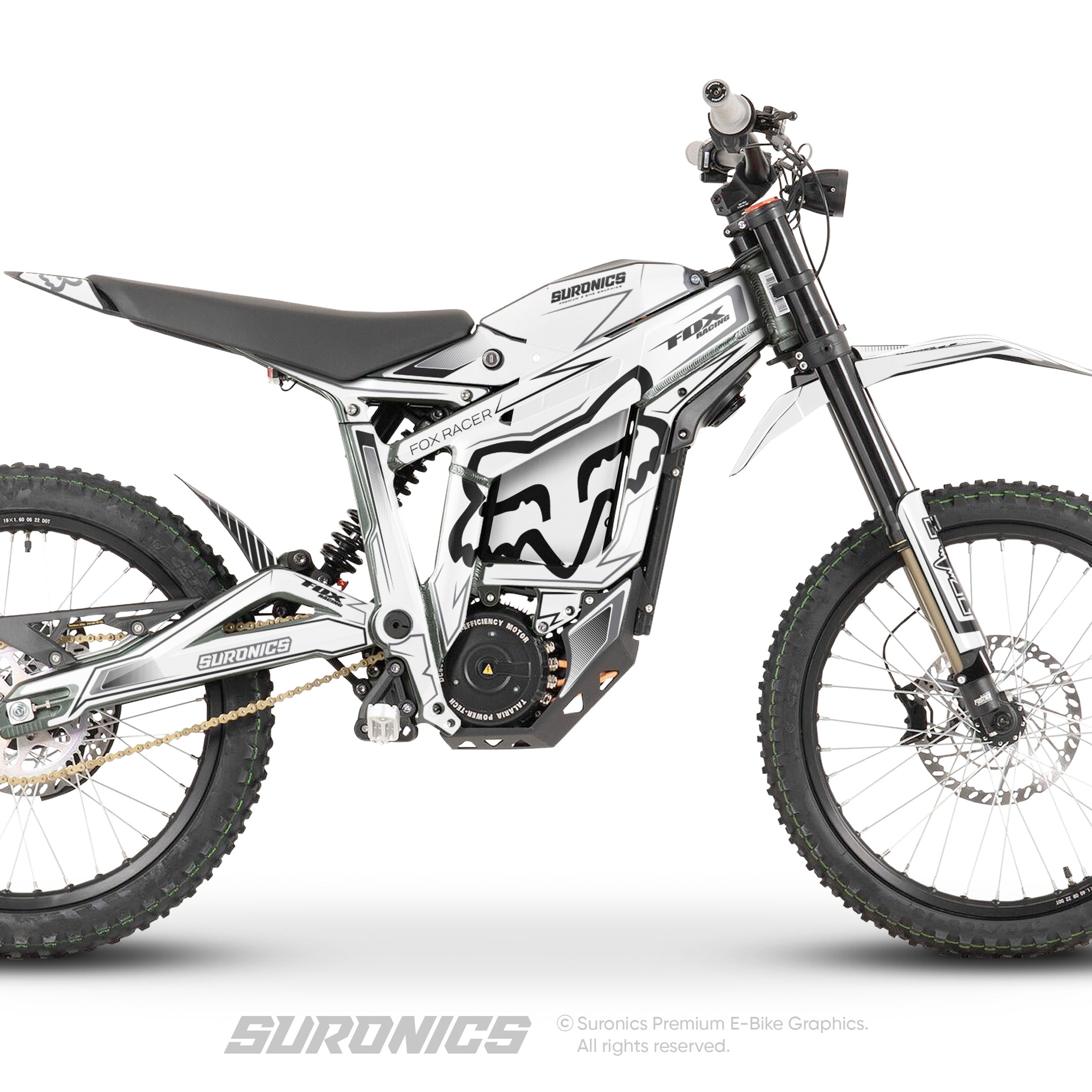 FOX RACER WHITE BLACK Talaria Sting MX3 MX4 Graphics kit – Suronics