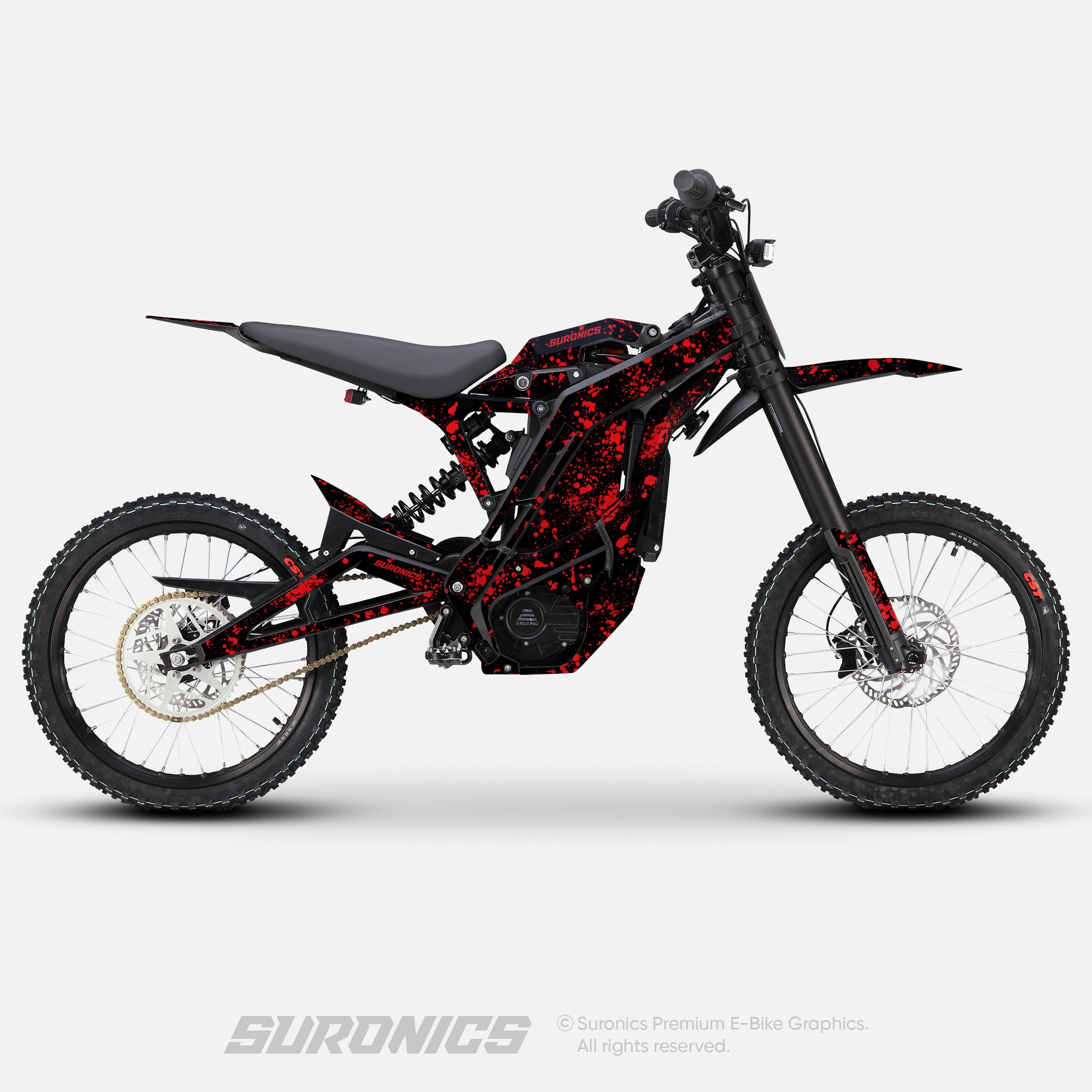 SPLATTER BLACK RED Eride Pro SS SR Graphics kit – Suronics