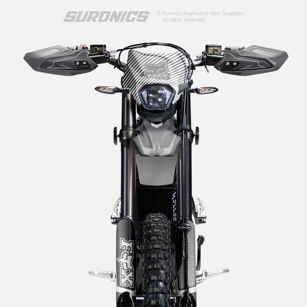 FOX RACER GREY WHITE Surron Ultra Bee Graphics kit – Suronics