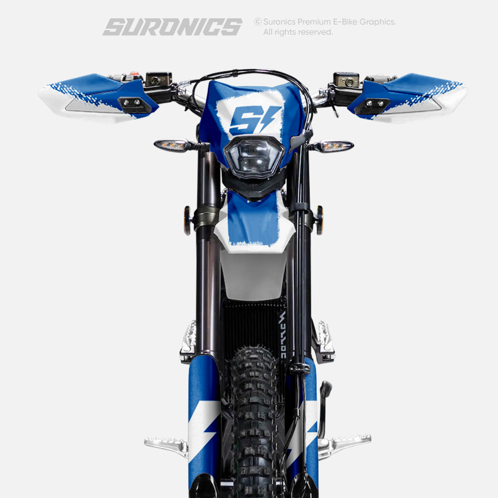 HALF WHITE BLUE Surron Ultra Bee Graphics kit – Suronics